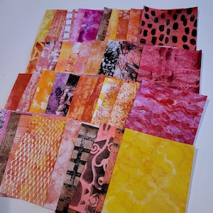Multicolormixed Media, Collage Paper Kits, Hand Painted Papers. 40 A6 ...