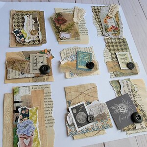 Vintage Junk Journal Embellishments - Paper Clusters for Junk Crafting or Journals - Pack of 9 ...