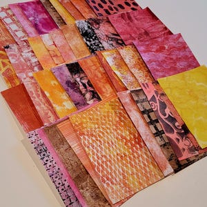 Multicolormixed Media, Collage Paper Kits, Hand Painted Papers. 40 A6 ...