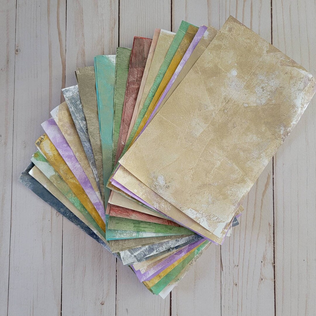 Mixed Media, Collage Paper Kits, Hand Painted Papers, Nutral Colors, 15 ...