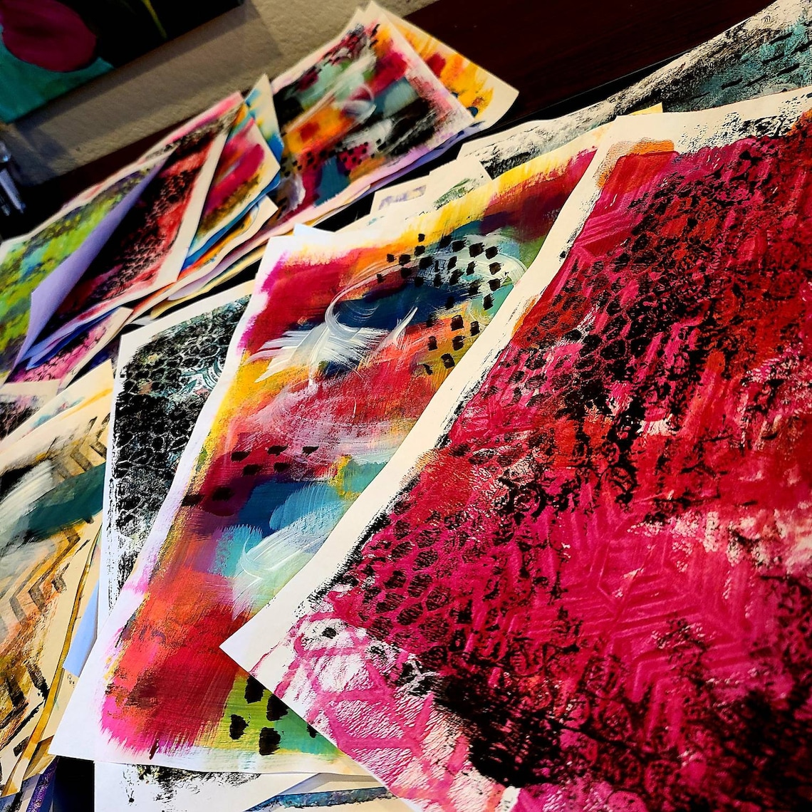 Mixed Media collage paper kits Hand painted papers.40 piece | Etsy