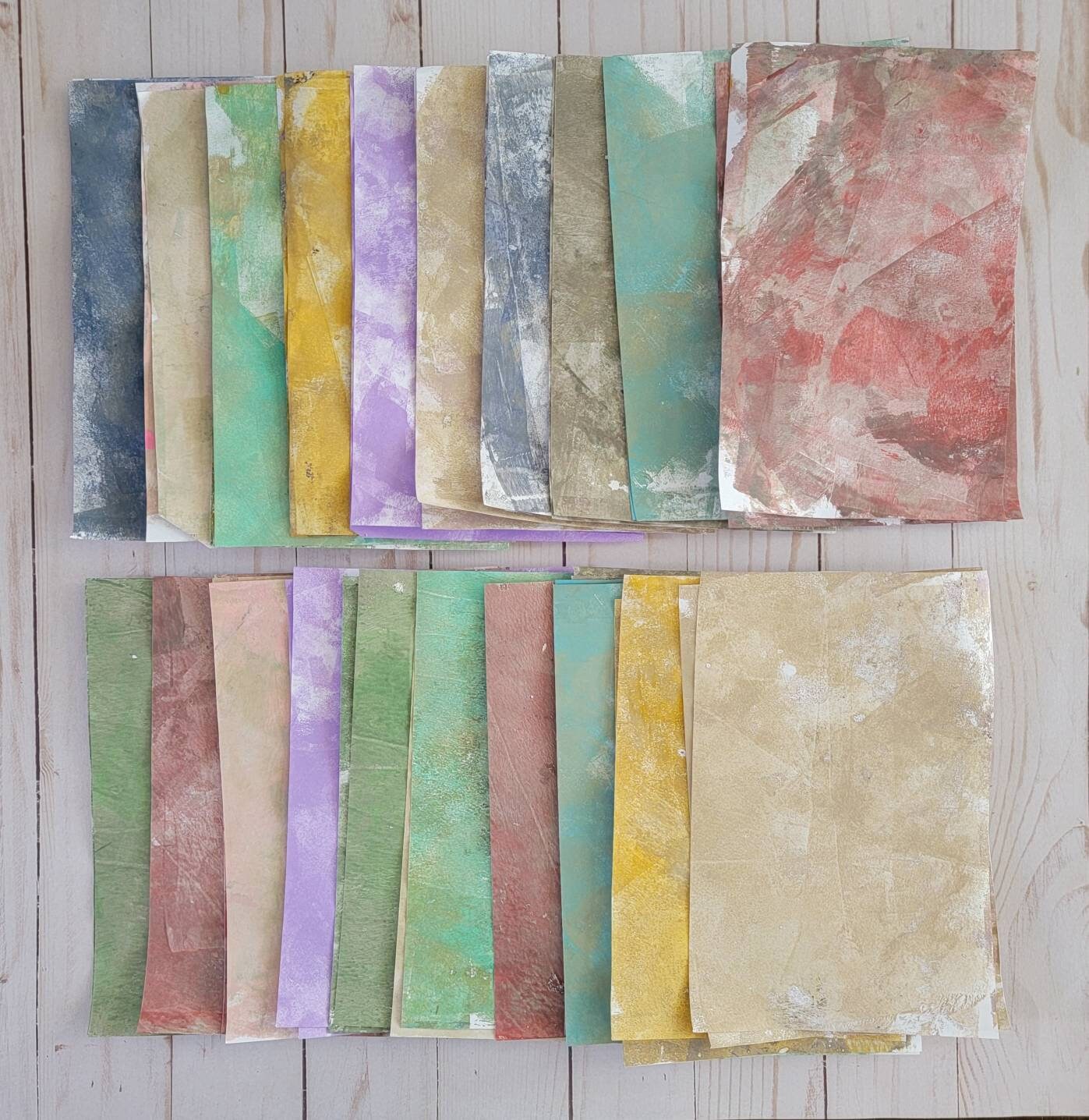 Mixed Media Collage Paper Kits Hand Painted Papers Nutral - Etsy