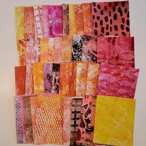 Multicolormixed Media, Collage Paper Kits, Hand Painted Papers. 40 A6 ...