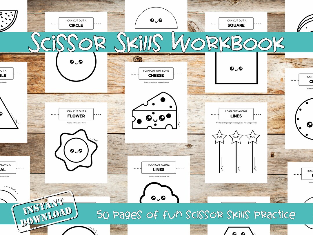 Scissor Skills Workbook - Instant Download - Worksheets - Preschool ...