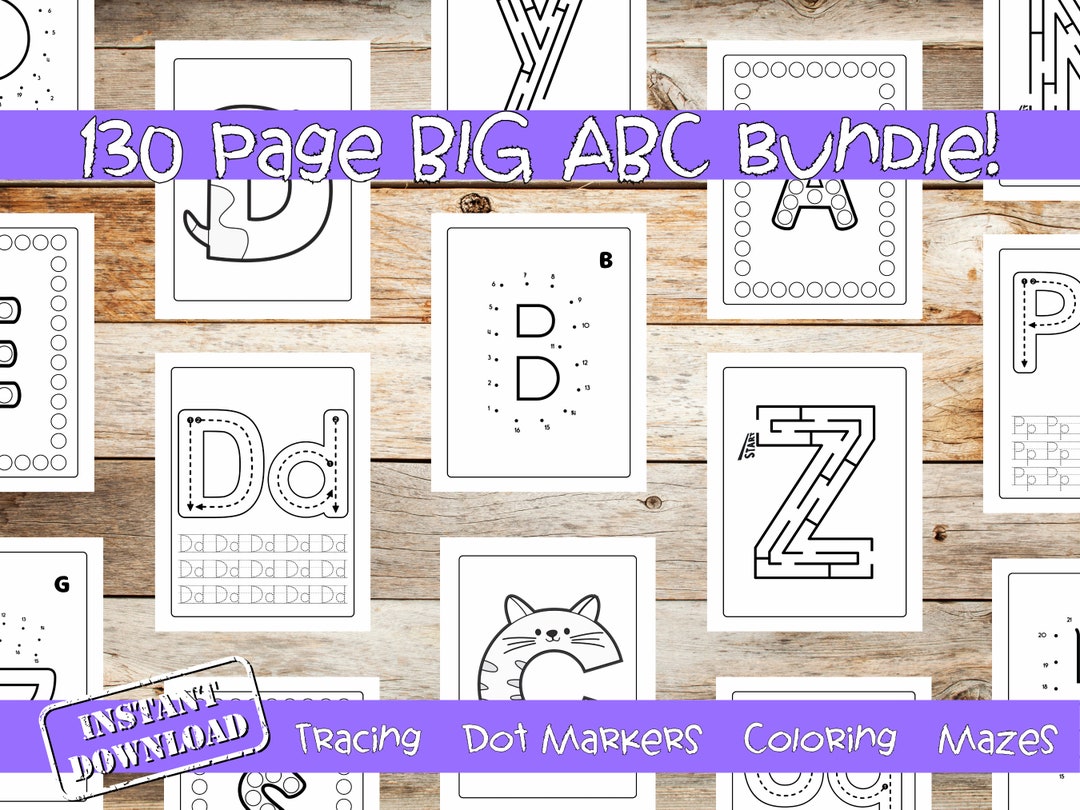 ABC BIG BUNDLE - Tracing - Mazes - Coloring - Dot-to-dot - Dot Markers ...
