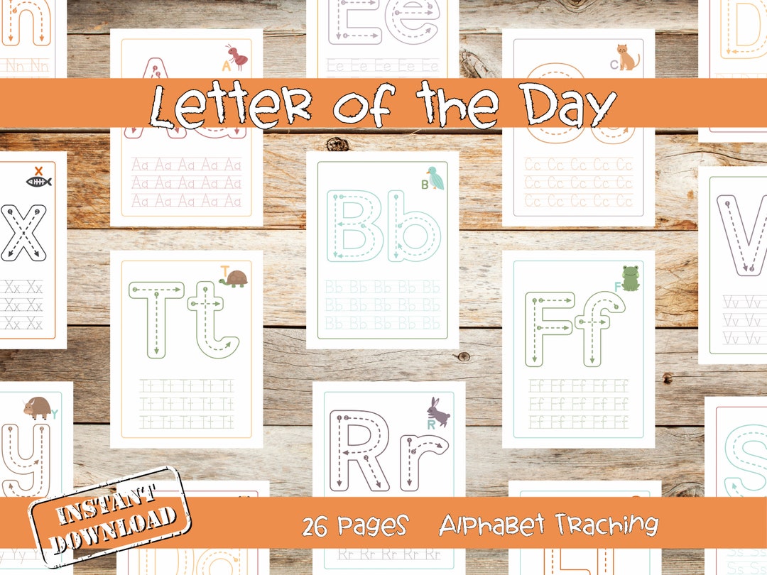 Letter of the Day - Printable - Instant Download - Alphabet Tracing - Etsy