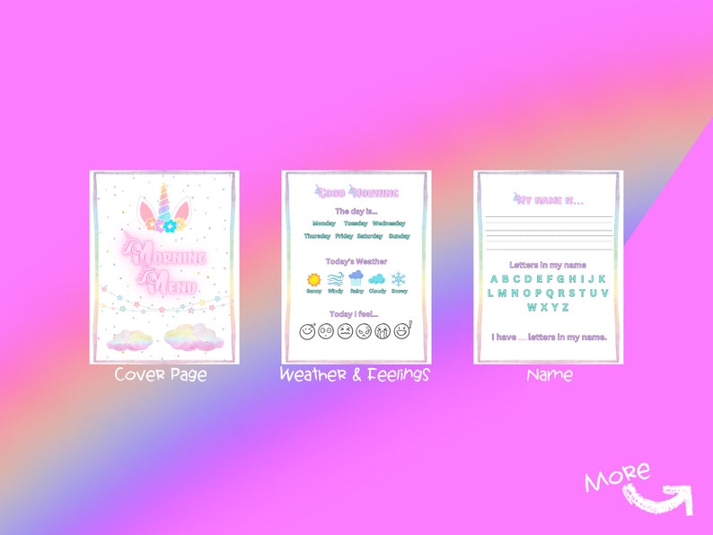 Morning Menu - Preschool - Printable - Instant Download - Alphabet ...