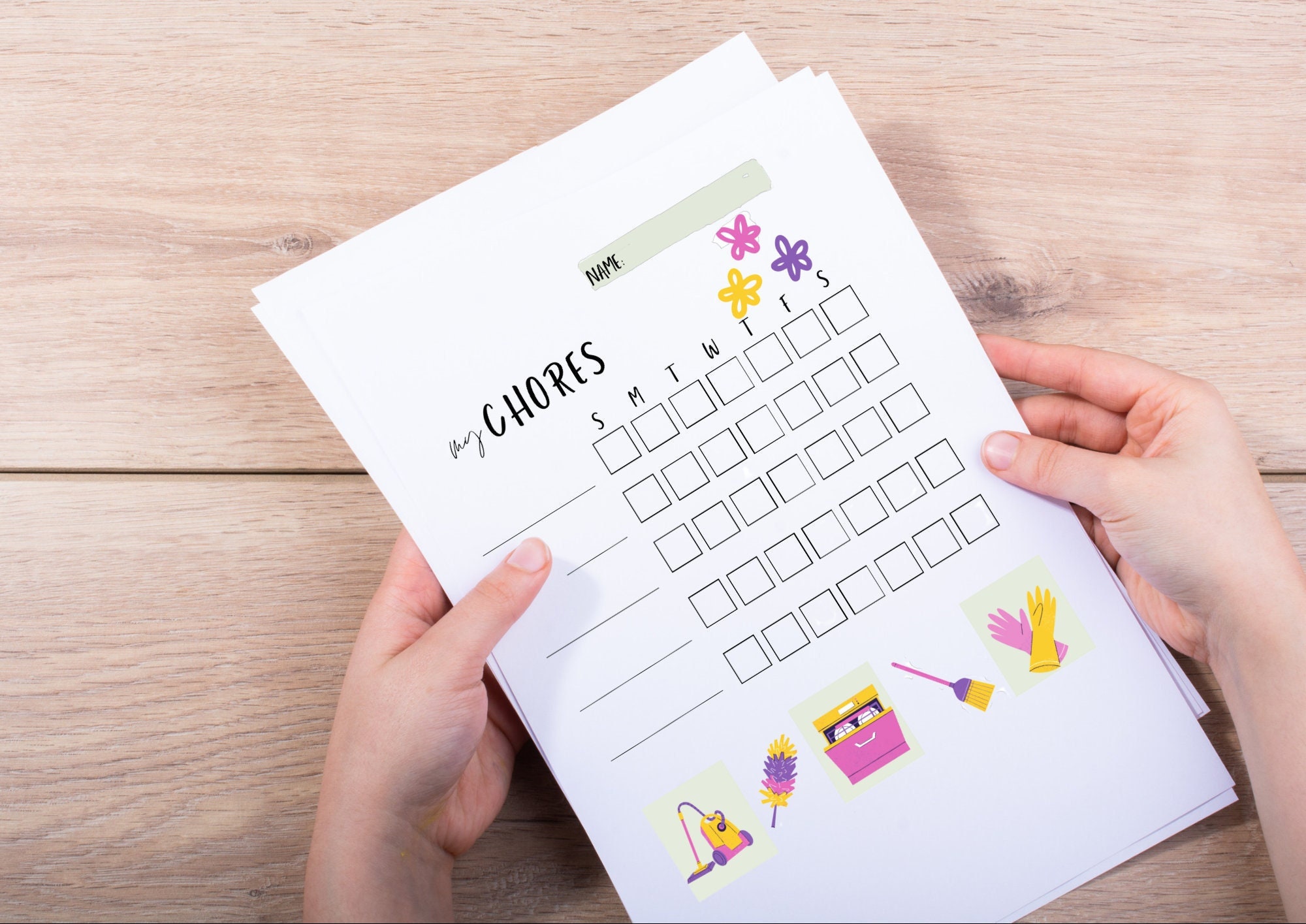 Flower Printable Chore Chart; Kids Daily Routine; Children Chore ...