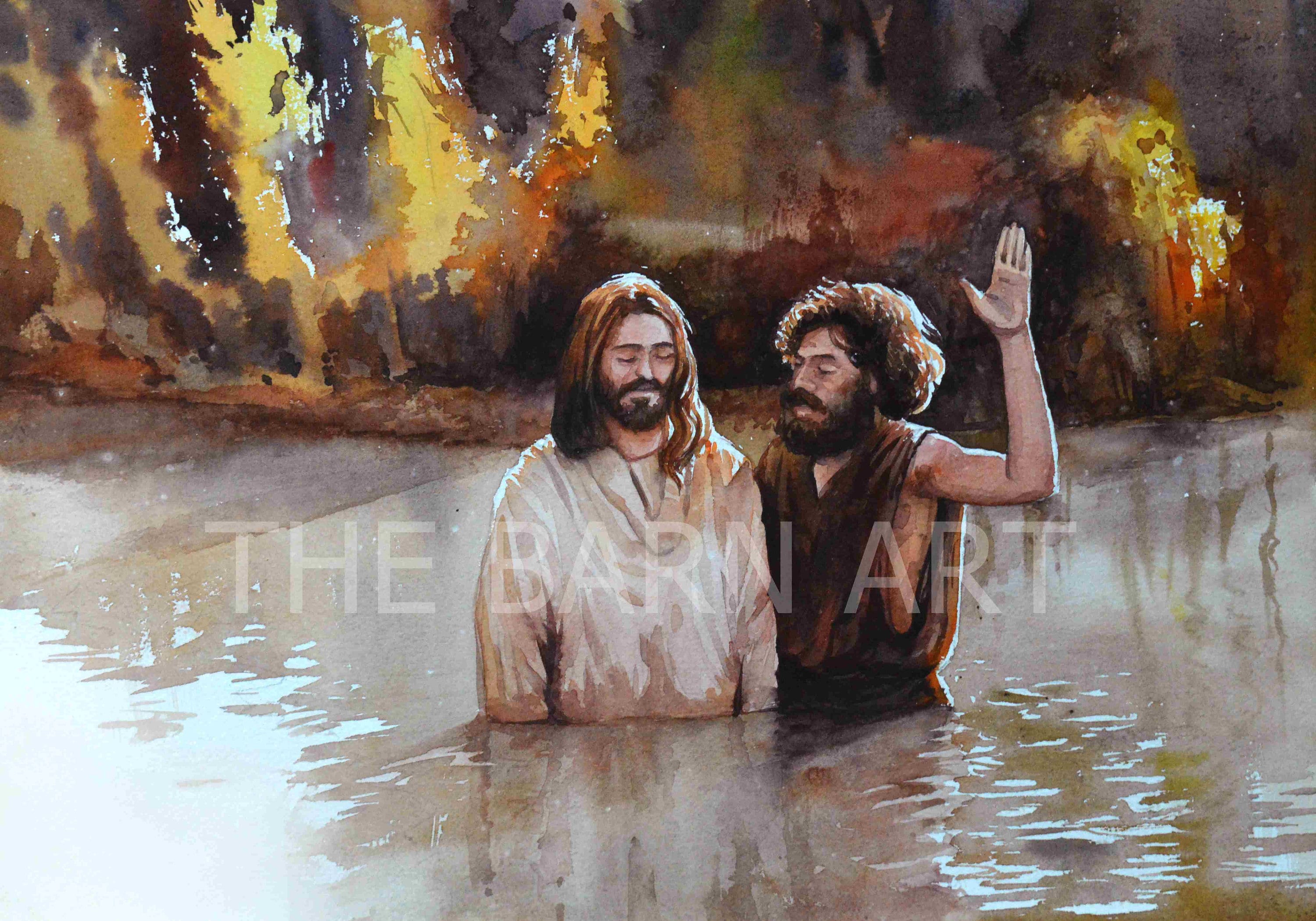 Baptism of Jesus Christ/ Jesus and John the Baptist/biblical Scenes in ...