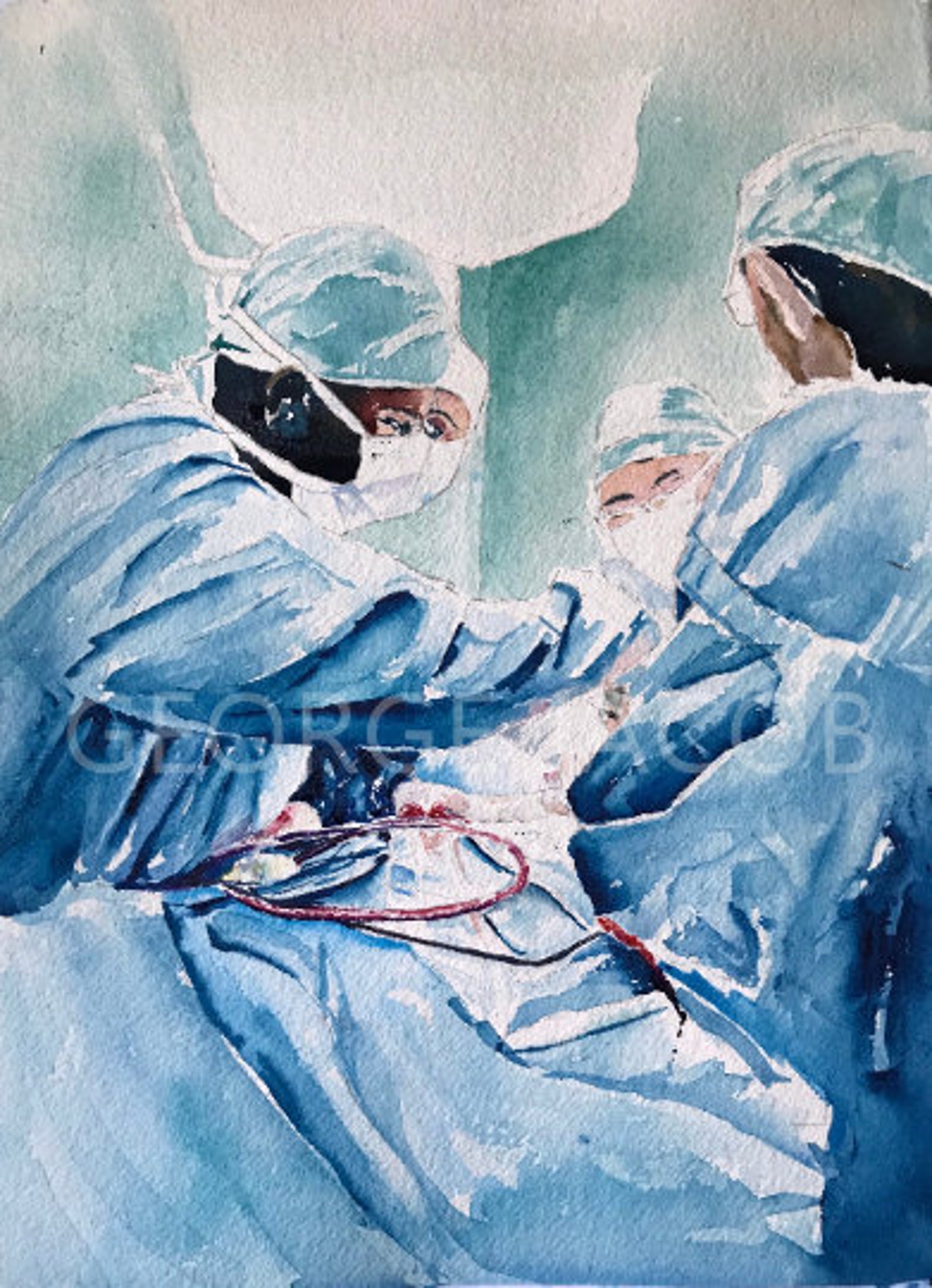 Medical Surgery Watercolor/doctors Office Art Watercolor, Watercolor ...