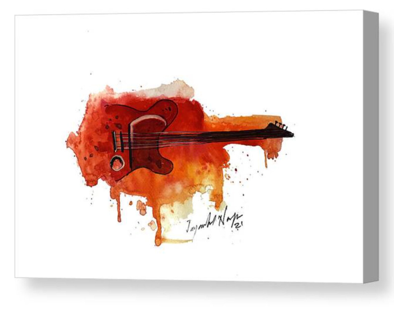 Guitar Watercolor Painting/musical Instruments Watercolor - Etsy UK