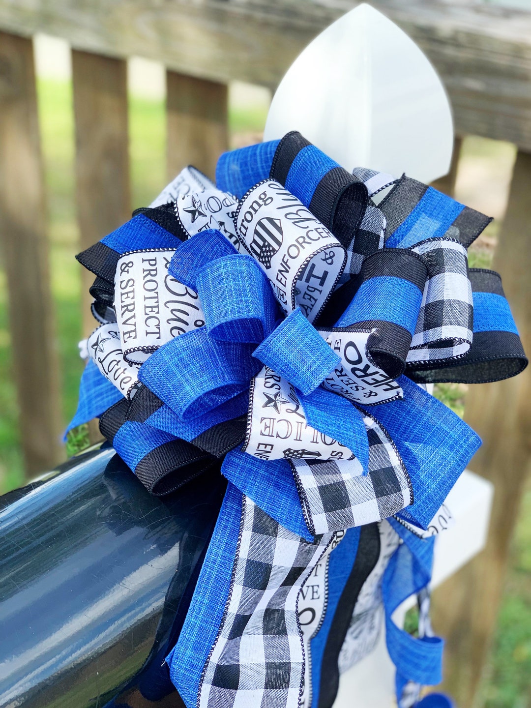 Back the Blue Bow: Law Enforcement Support Wreath Decor - Etsy