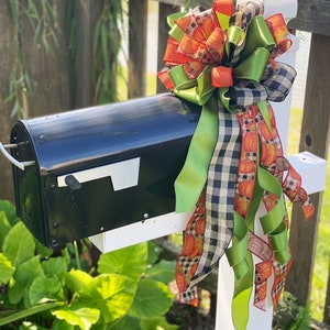 Pumpkin Wired Ribbon Bow: Fall Decor, Mailbox & Wreath Accent - Etsy