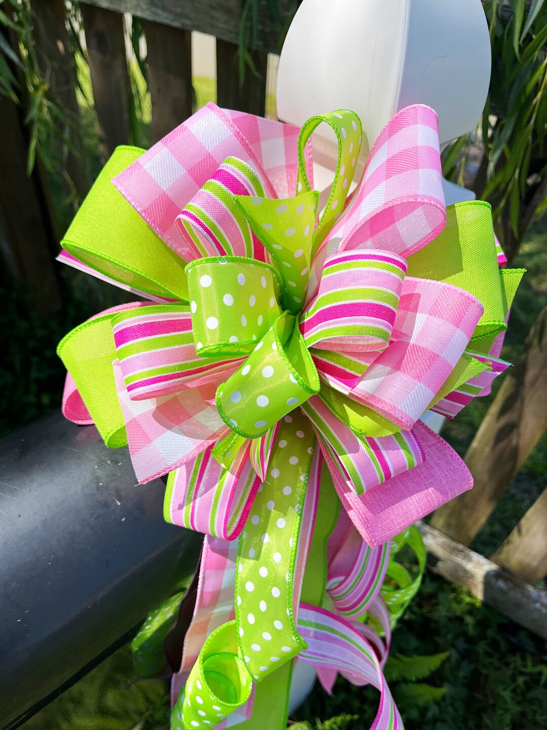 Spring Collection Soring Bow,pink Bow,green Bow,spring Decor,stripe ...