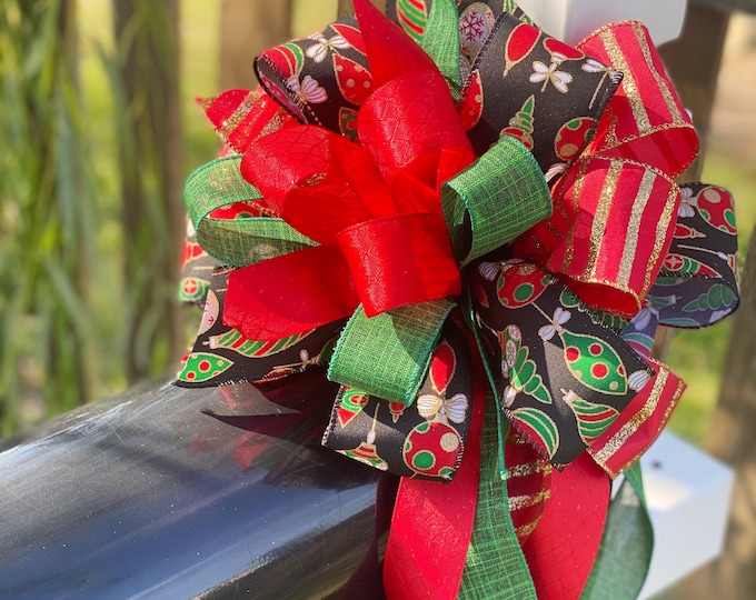 Christmas Mailbox Topper, Christmas Mailbox Swag, Rustic Christmas ...