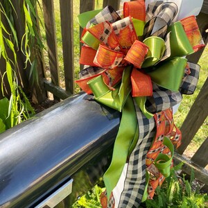 Pumpkin Wired Ribbon Bow: Fall Decor, Mailbox & Wreath Accent - Etsy
