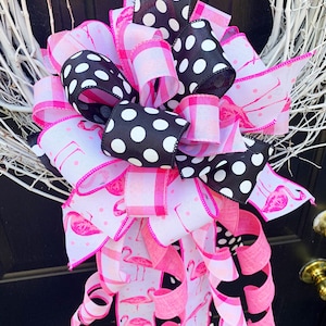 Summer Collection - Pink Flamingo Bow, Pink Flamingo, Pink Bow, Polka ...