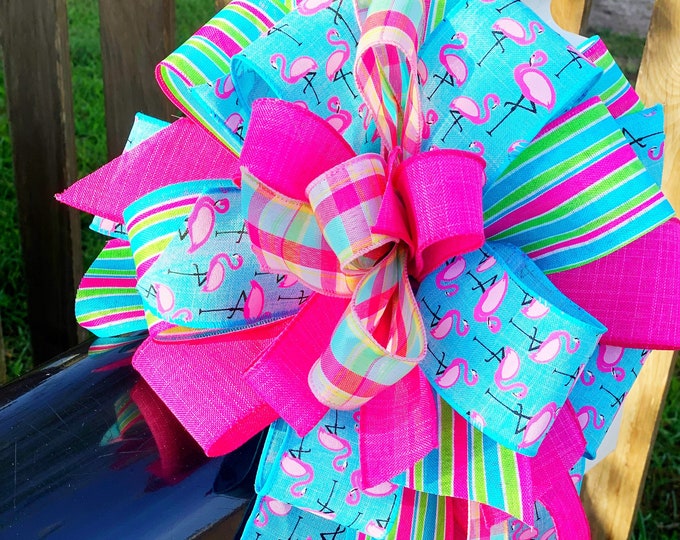 Summer Wreath Bow, Bow for Wreath, Birthday Party Decoration, Bow for ...