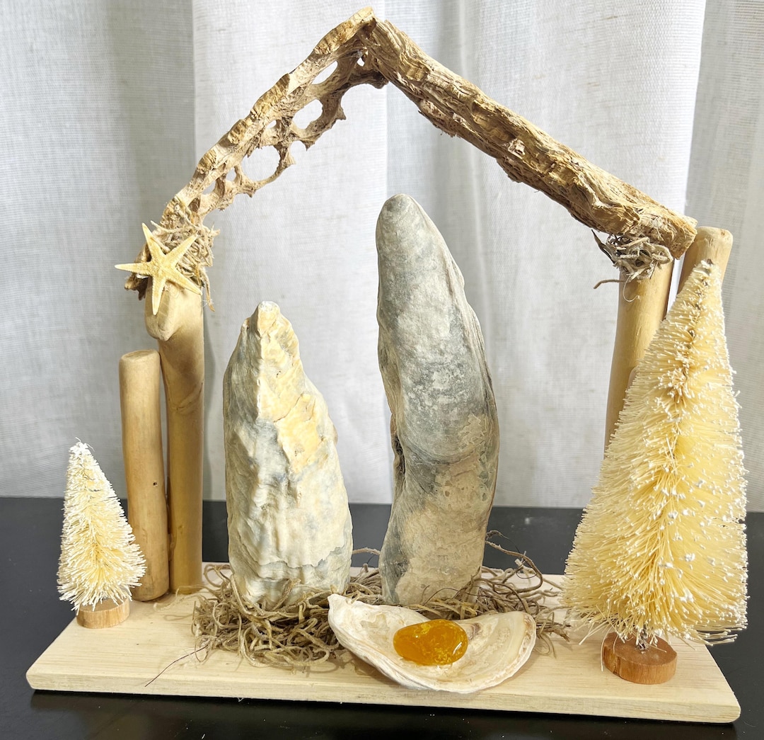 Seashell Nativity Scene: Handcrafted Christmas Decor, Charleston SC - Etsy