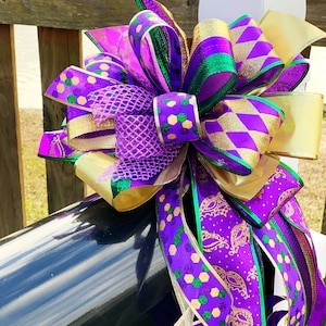 Everyday Collection Mardi Gras Bow, Mardi Gras Ribbon, Mardi Gras Decor ...