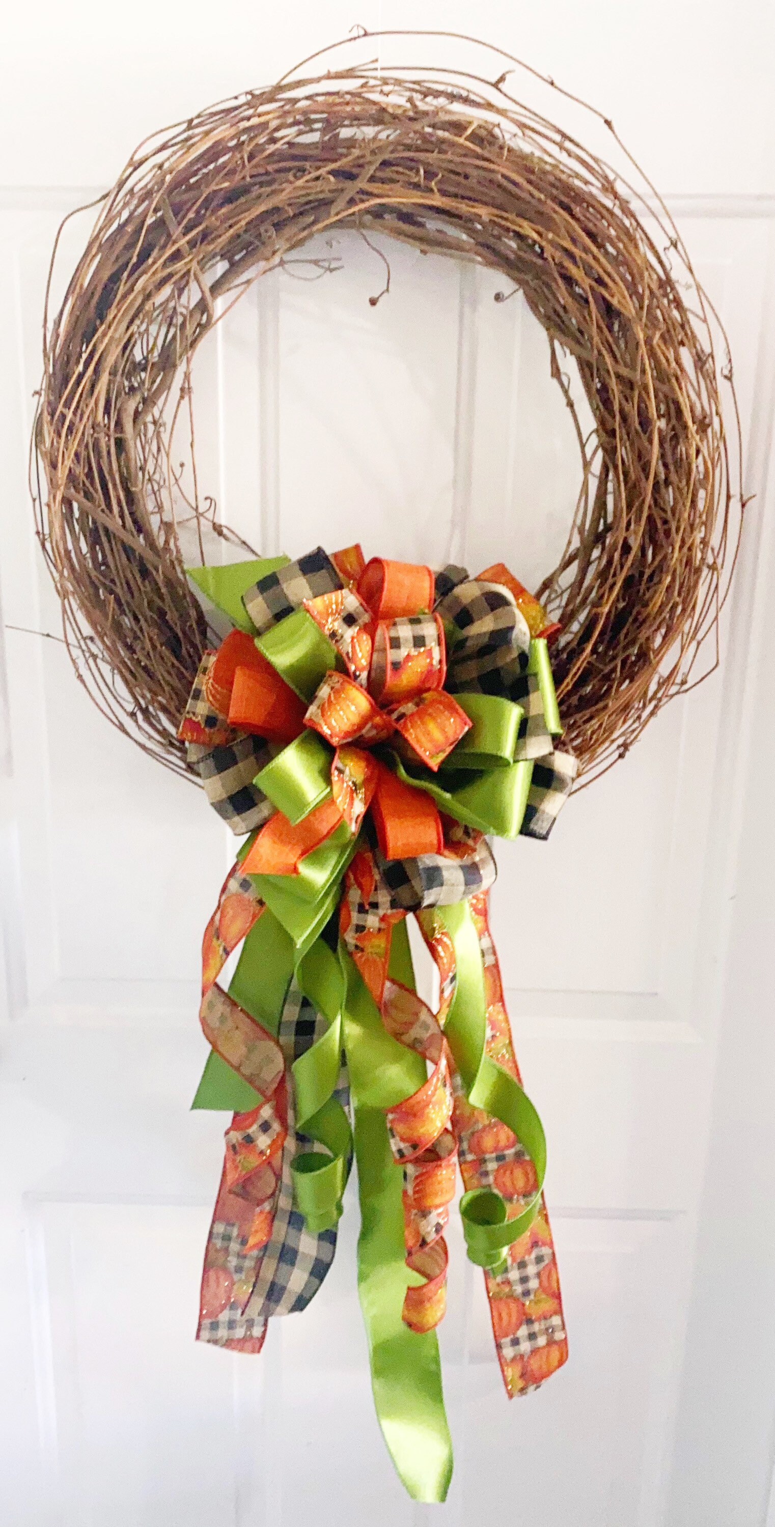 Pumpkin Wired Ribbon Bow: Fall Decor, Mailbox & Wreath Accent - Etsy