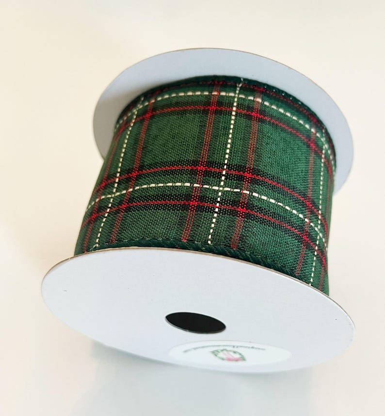 Wired Check Ribbon: Green, Red, and Black - 2.5” X 10 Yards - Etsy