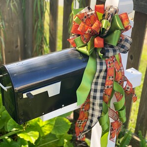 Pumpkin Wired Ribbon Bow: Fall Decor, Mailbox & Wreath Accent - Etsy