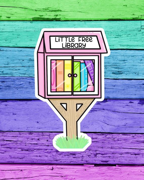 Little Free Library Pink Rainbow 3 Vinyl Sticker - Etsy