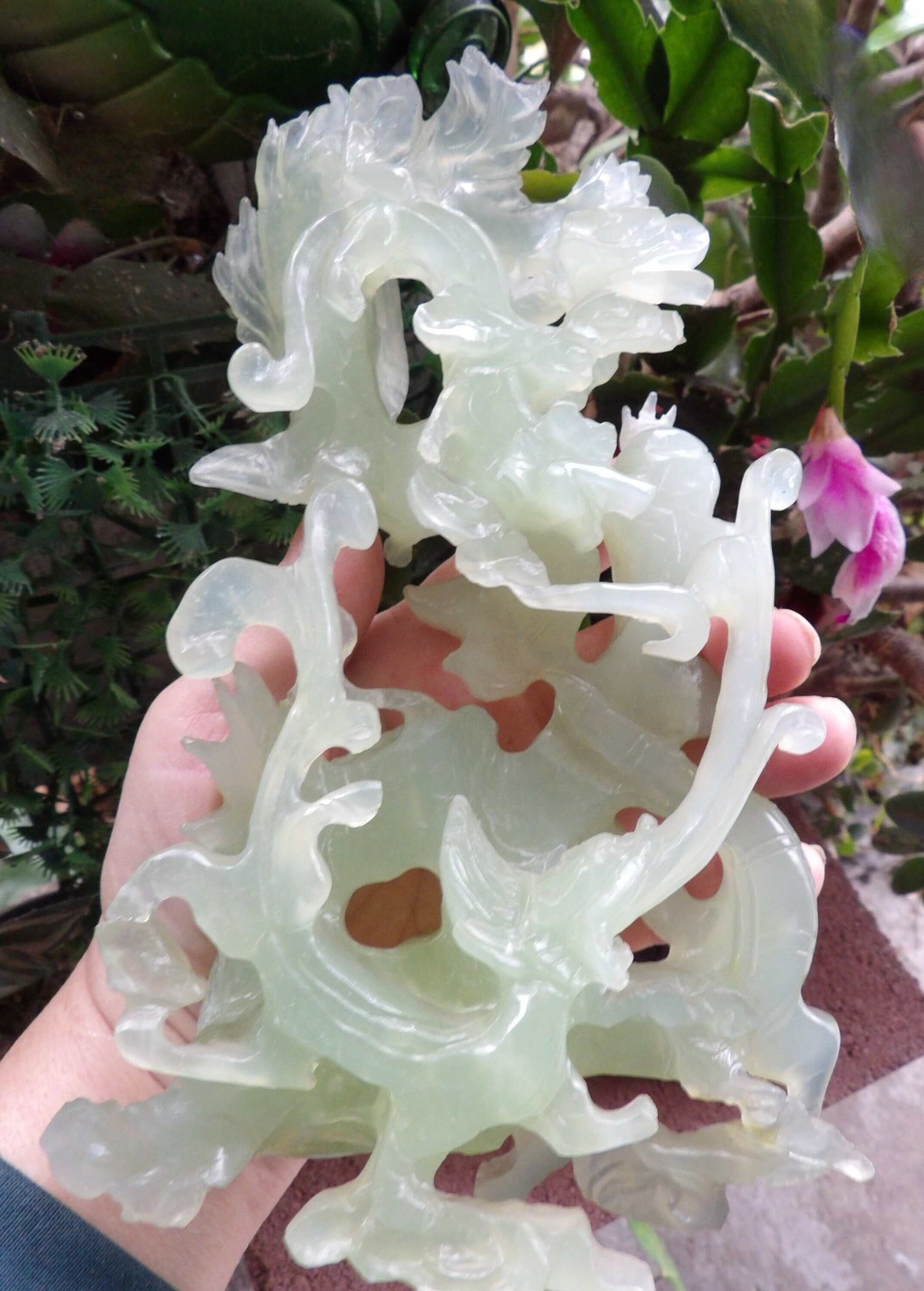 Dragon and Phoenix Jade Carving / Jade Carving / Jade Dragon / Jade - Etsy
