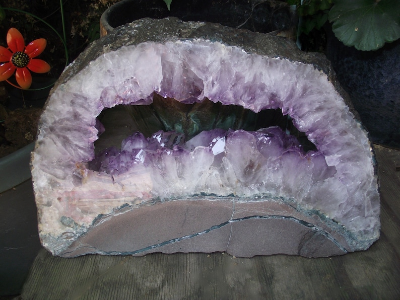 Large Amethyst Geode Slice/ Huge Amethyst Geode Slice / Natural ...
