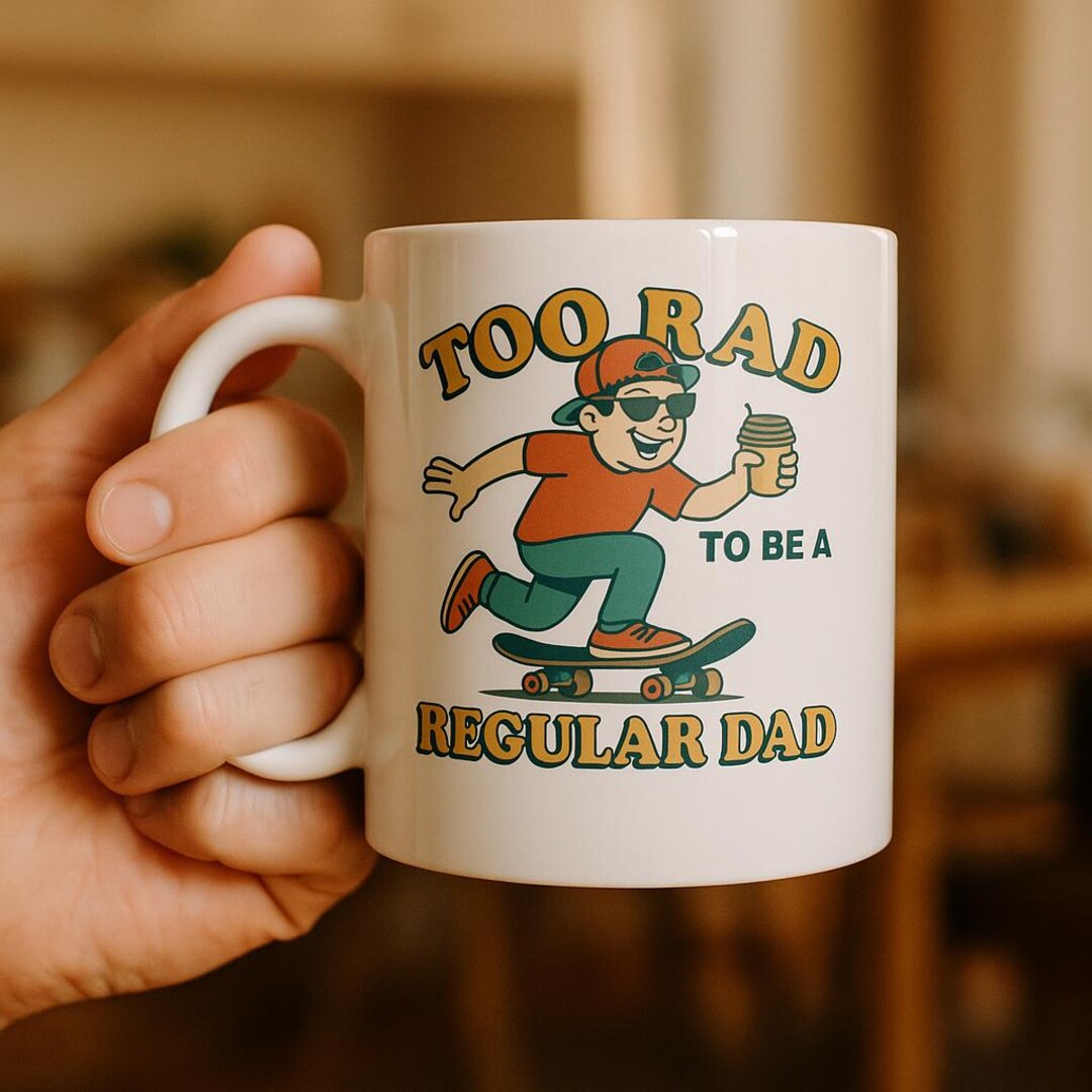 Too Rad to Be a Regular Dad Mug – Funny Cool Dad Gift – Retro Father’s ...
