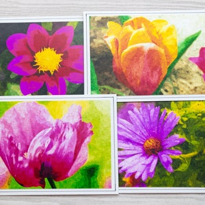 Blank Note Cards, Photo Notecards, Floral Stationery Set, Flower ...