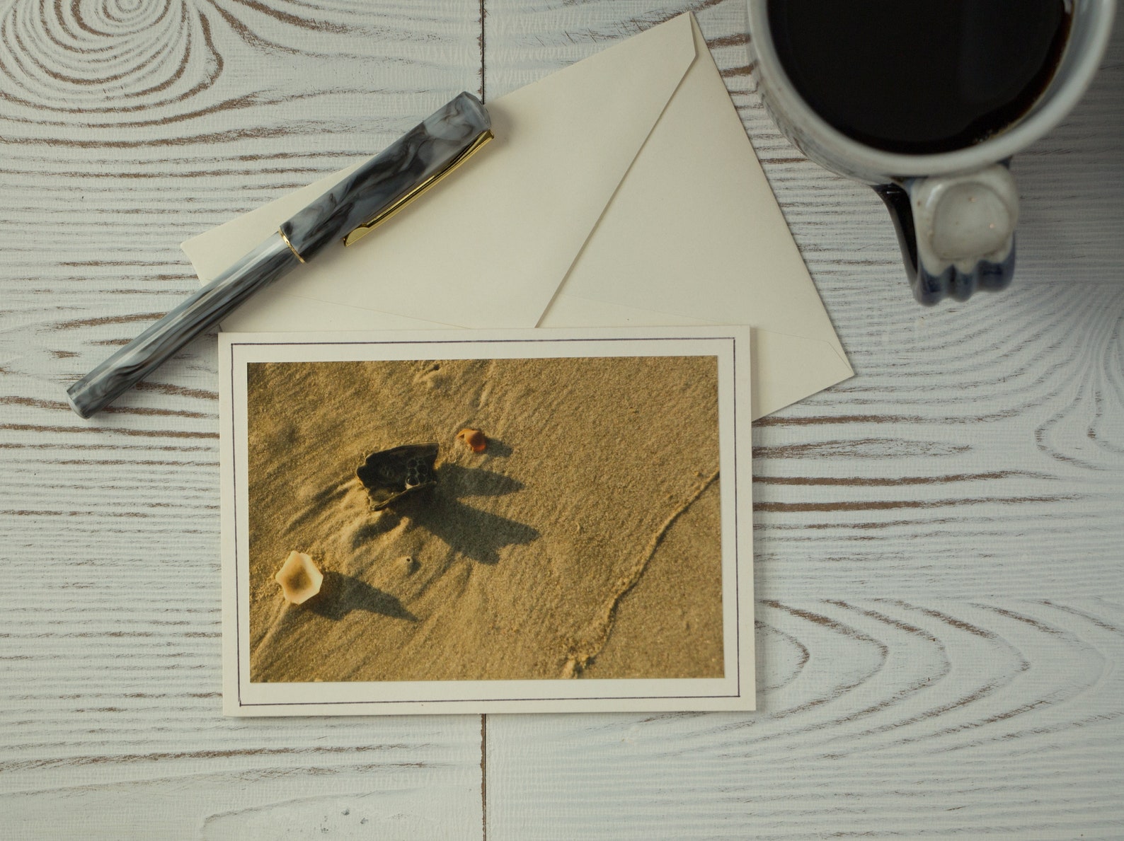 Beach Photo Note Cards Featuring Images of Sand and Surf, Shells and ...