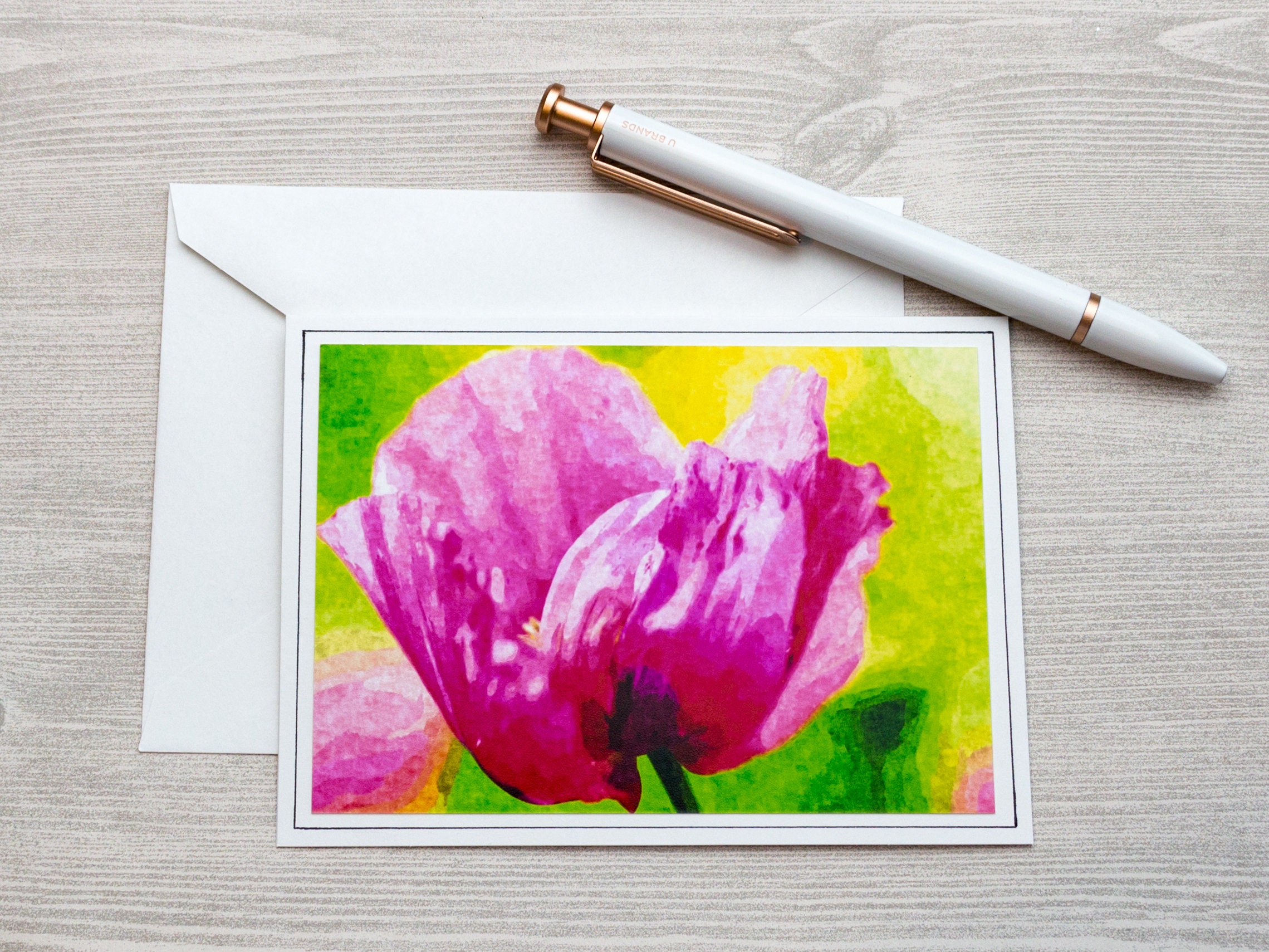 Blank Note Cards, Photo Notecards, Floral Stationery Set, Flower ...