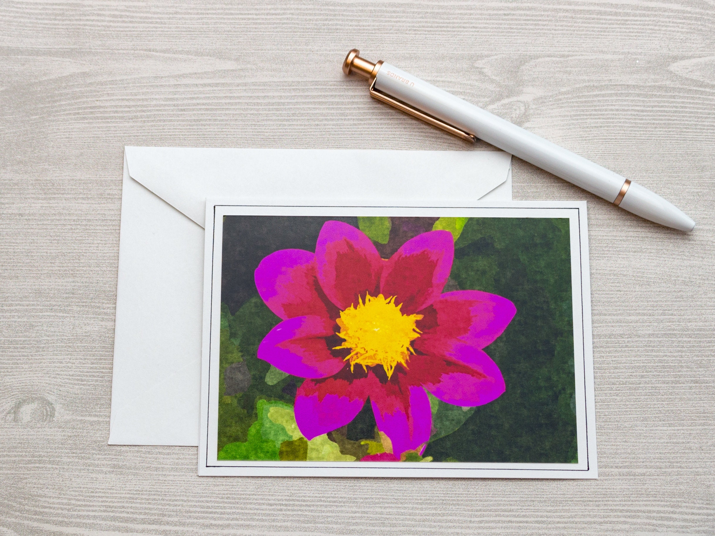Blank Note Cards, Photo Notecards, Floral Stationery Set, Flower ...