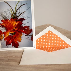 Set of Four Fall Themed Note Cards, Fall Lined Envelopes, Thanksgiving ...