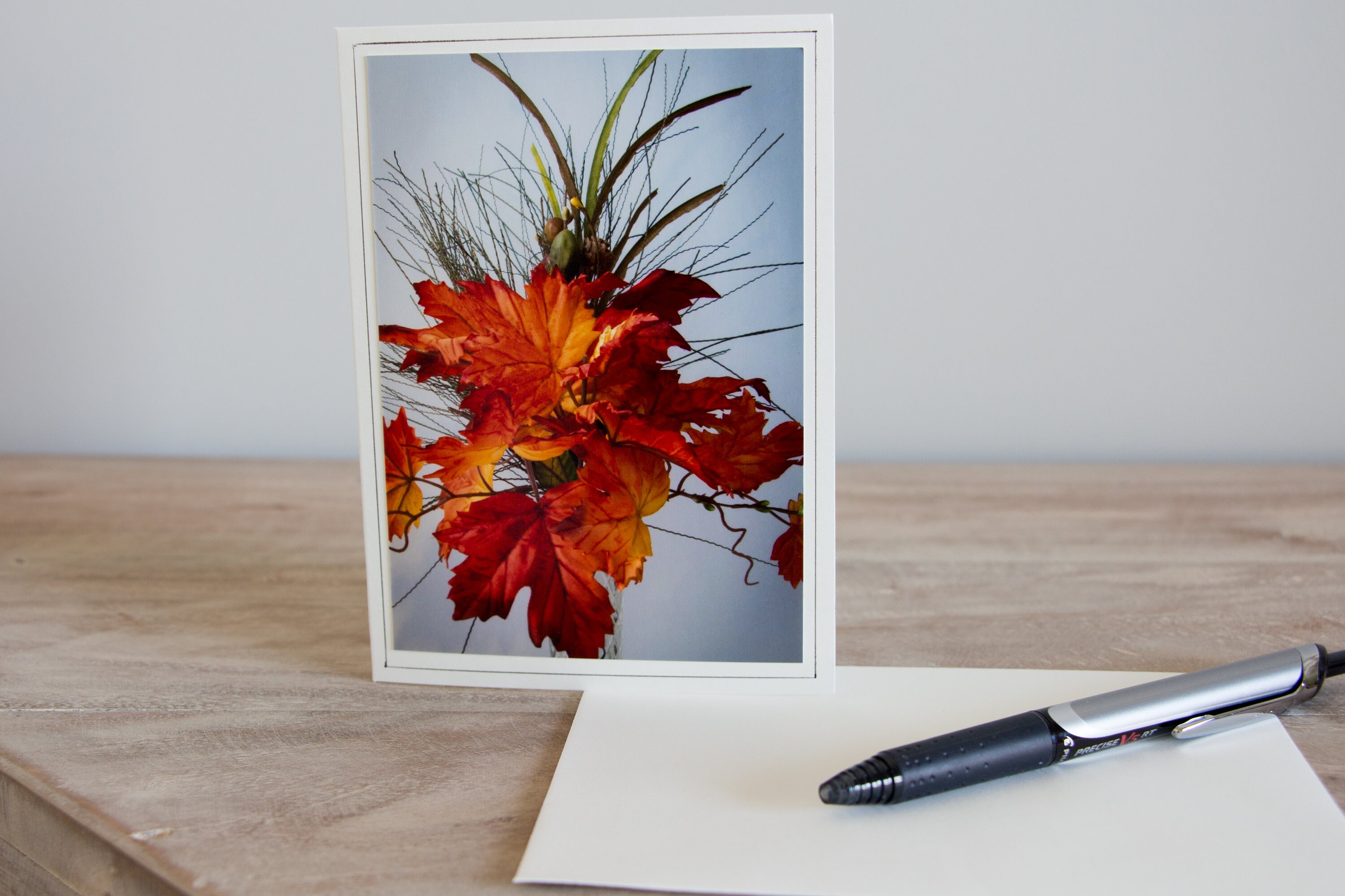 Set of Four Fall Themed Note Cards, Fall Lined Envelopes, Thanksgiving ...