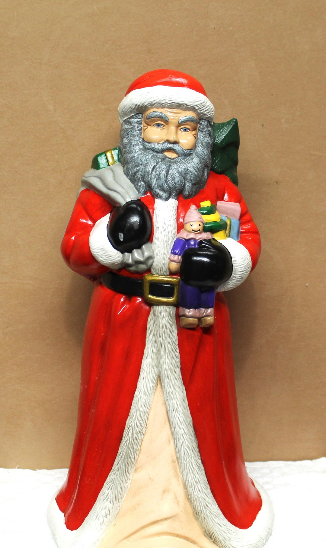 Vintage Porcelain Santa Figurine: 14" Christmas Decor - Etsy