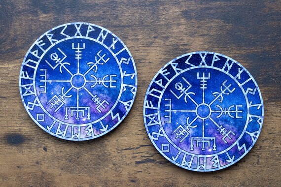 Viking Coaster Vegvisir Coaster Norse Valheim Inspired | Etsy UK