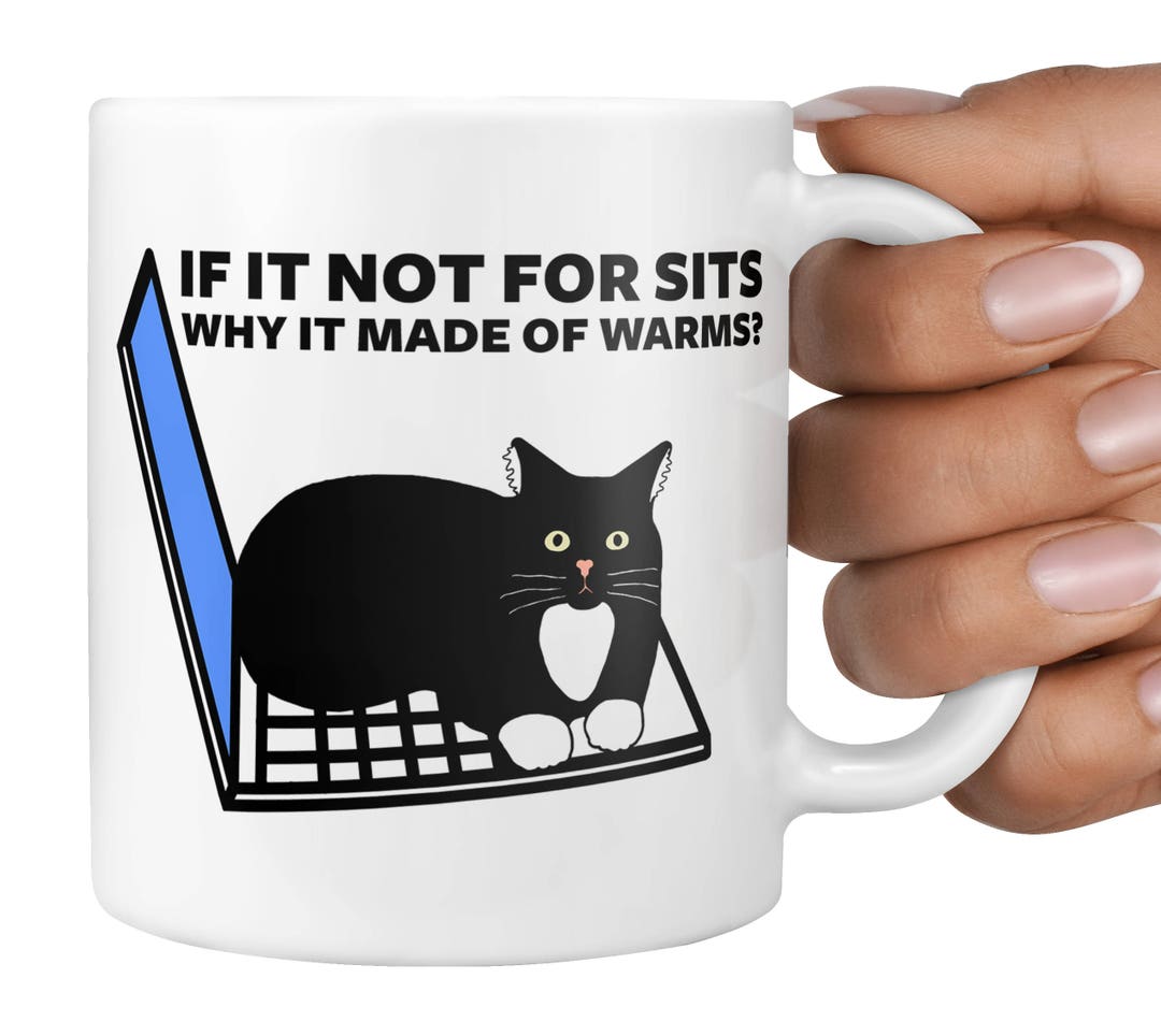 Laptop Cat Mug, Meme Mug, Caturday Mug, Cute Gift, Crazy Cat Lady Gift ...