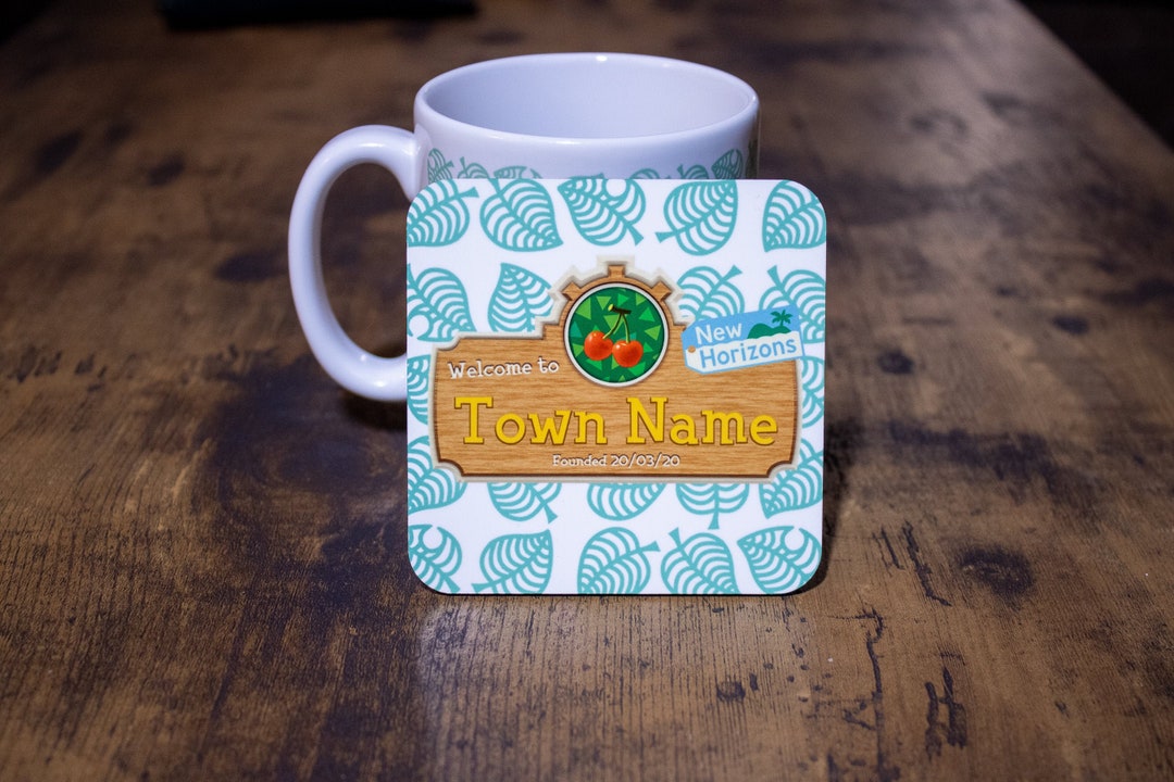 Animal Crossing Town Name Coaster, Island Name Coaster, Personalised ...