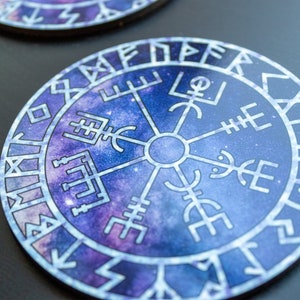 Viking Coaster, Vegvisir Coaster, Norse, Valheim Inspired, Icelandic ...