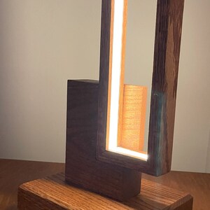 Handmade Oak LED Desk Lamp: Modern Minimalist Accent Light - Etsy