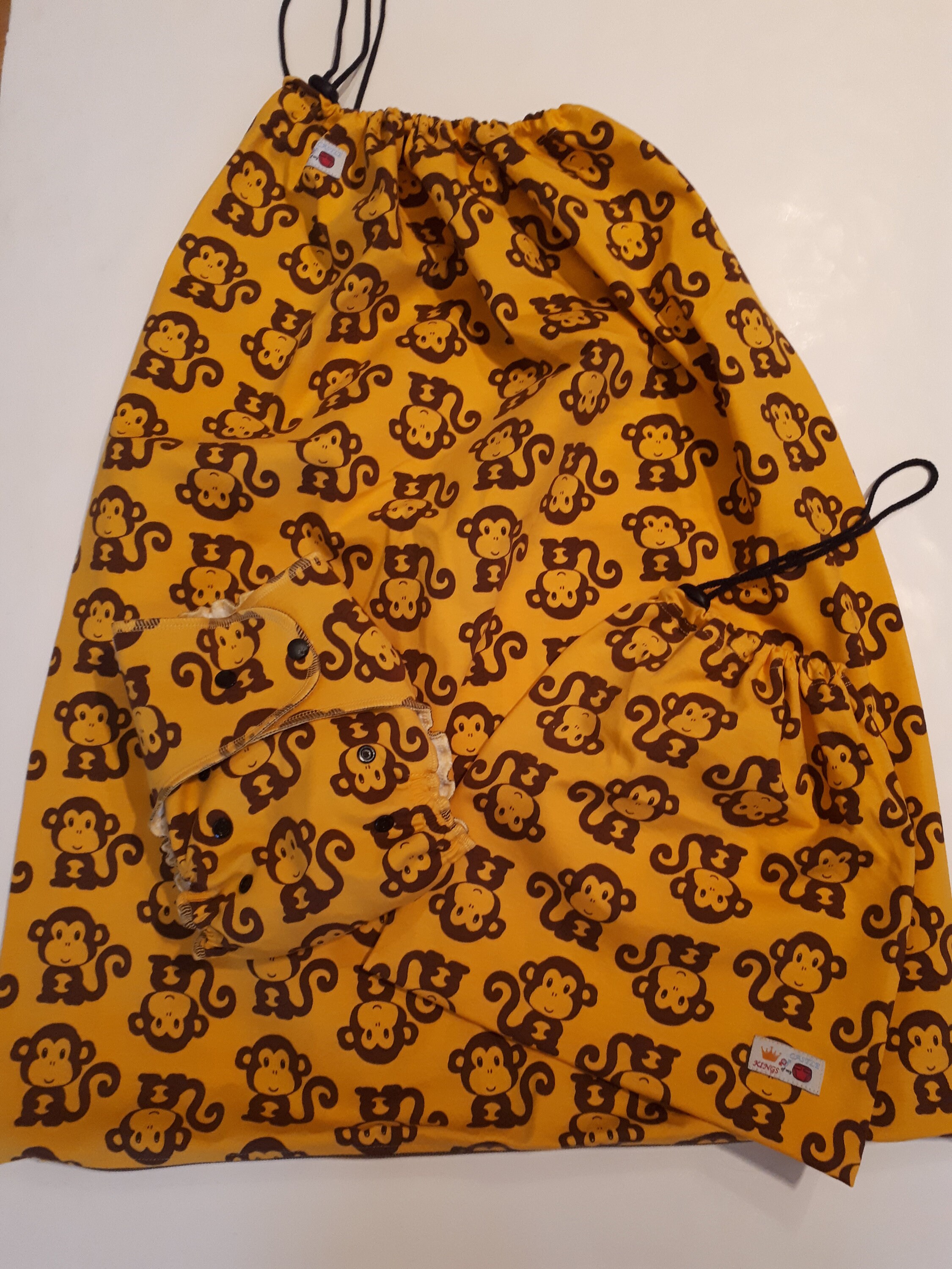 Cloth Diaper Kit Monkey / 3 Bambu Fitted Diaper Diaper Pail - Etsy