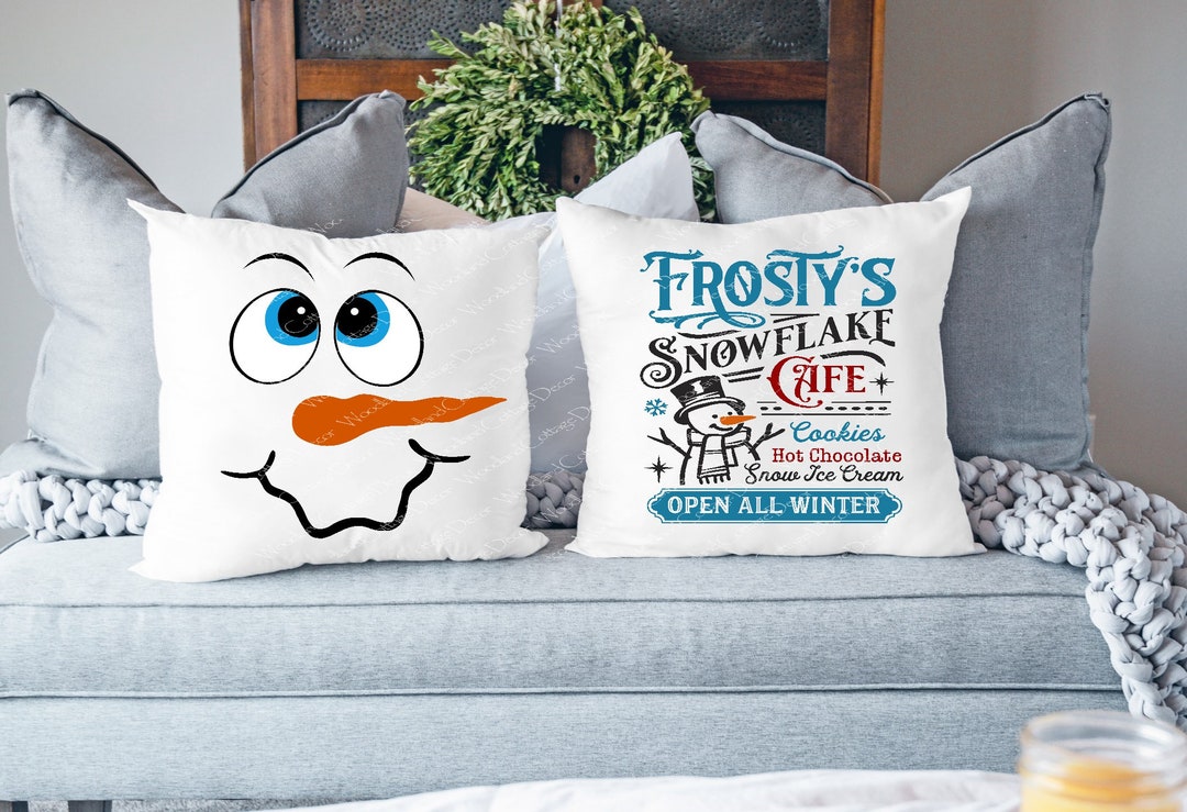 Snowman Decor Snowman Pillows Snowman Christmas Decor Winter Decor ...