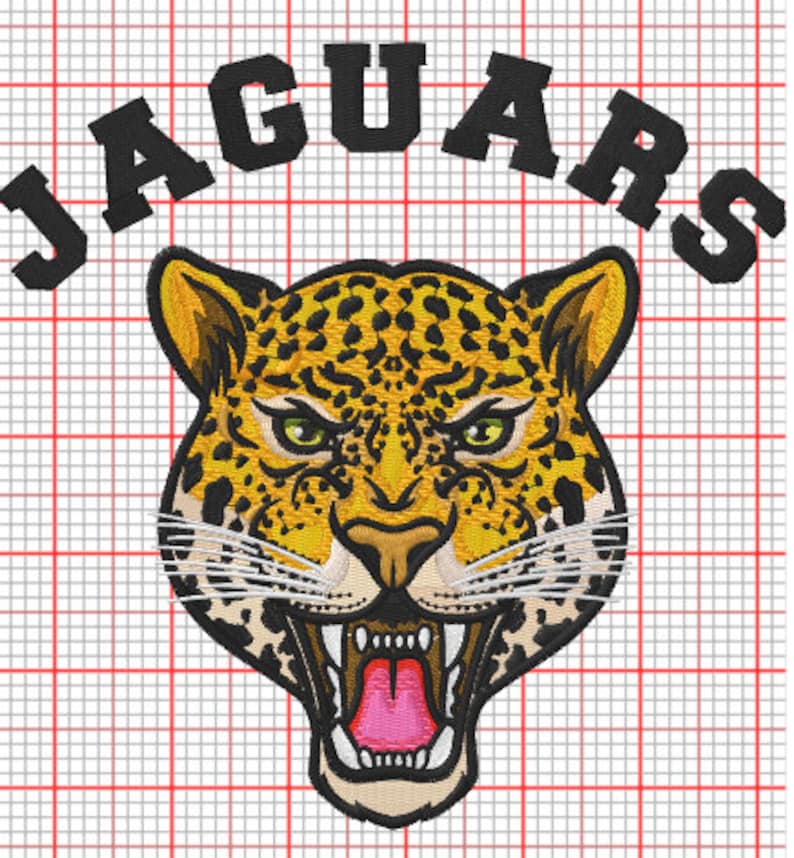 Jaguars Mascot Logo - Embroidery Machine Design - Etsy