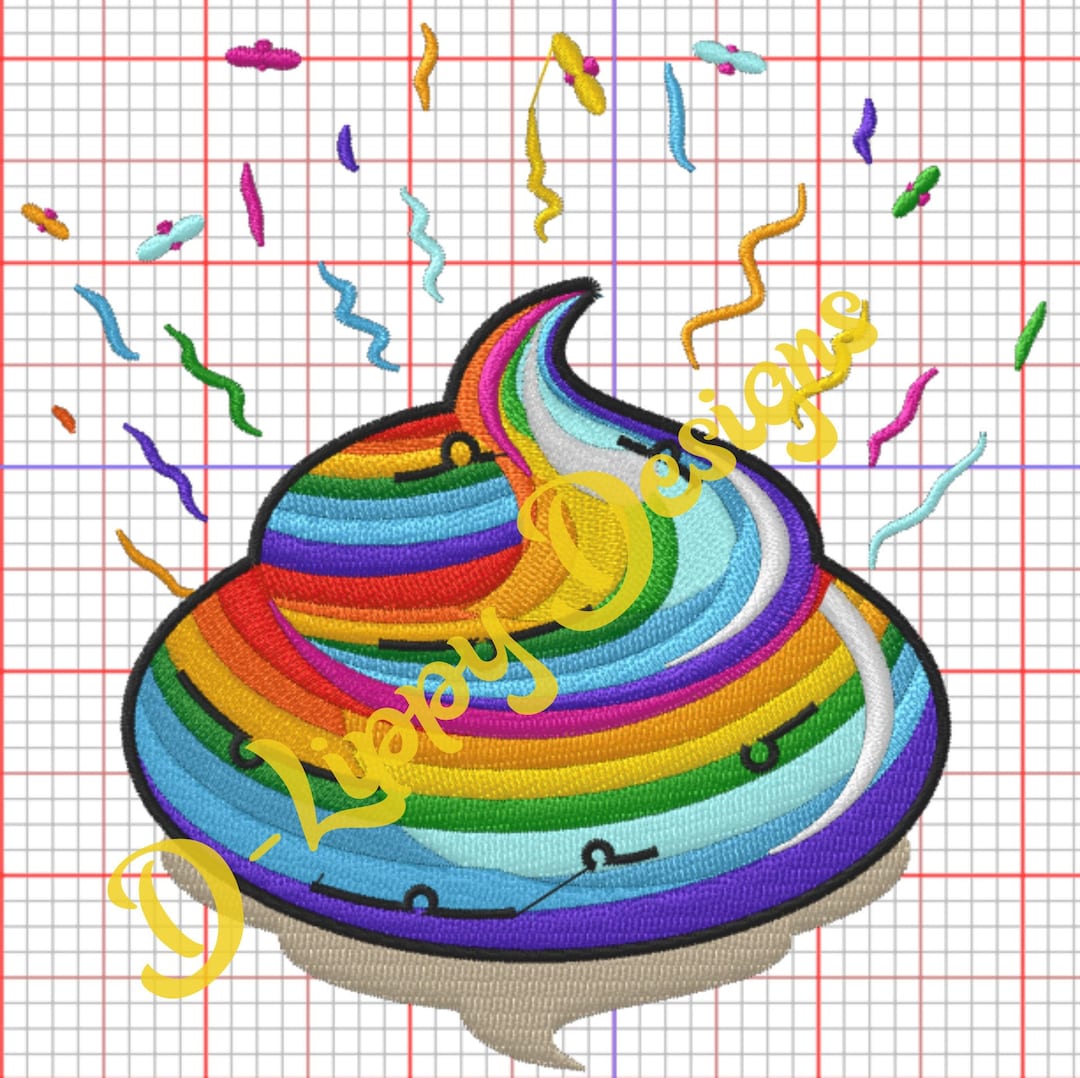 Rainbow Poop - Machine Embroidery Design - Etsy