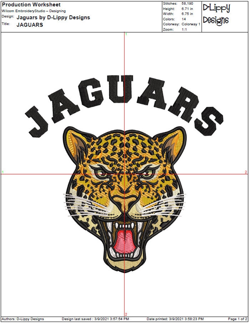 Jaguars Mascot Logo - Embroidery Machine Design - Etsy