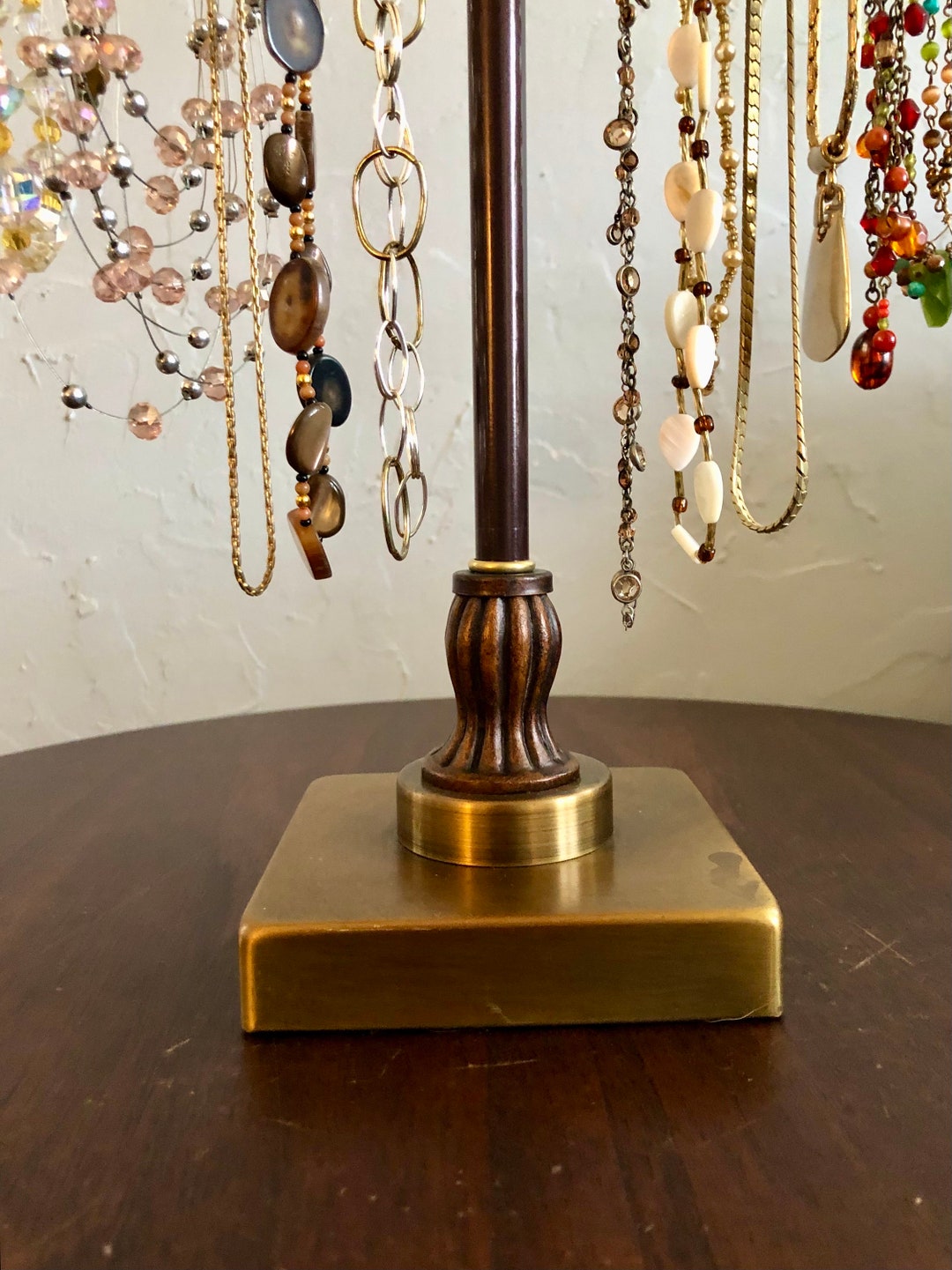 Metal Jewelry Holder Repurposed Lamp Jewelry Stand Heirloom Quality ...