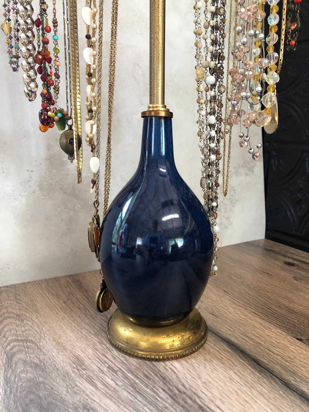Jewelry Holder Repurposed Ceramic Lamp Jewelry Stand Heirloom Quality ...